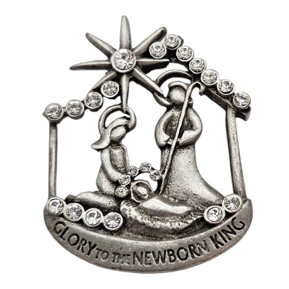 Camco | Jewelry | Camco Nativity Scene Pin Rhinestone Tack Signed ...